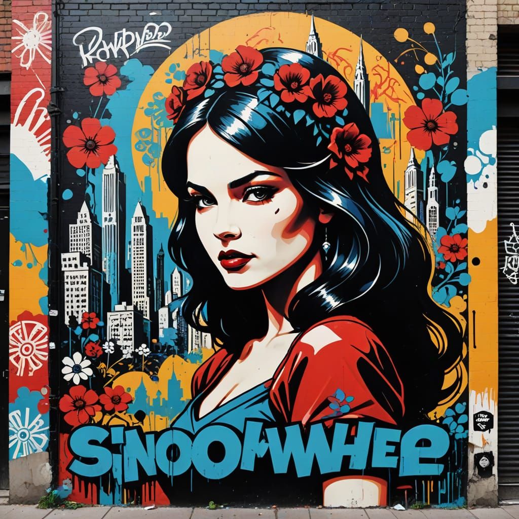 wall painting of Snow White - wall painting of Snow White