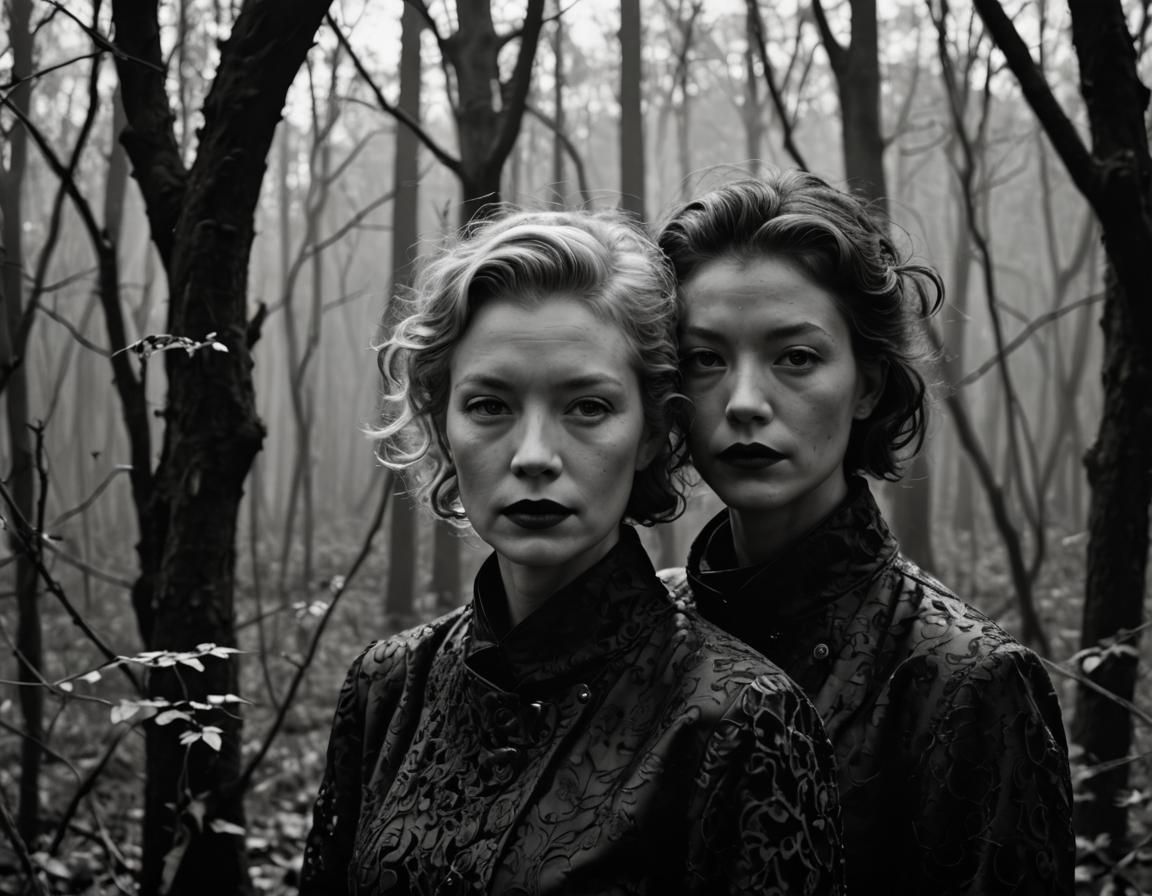 Twins in the forest - AI Generated Artwork - NightCafe Creator