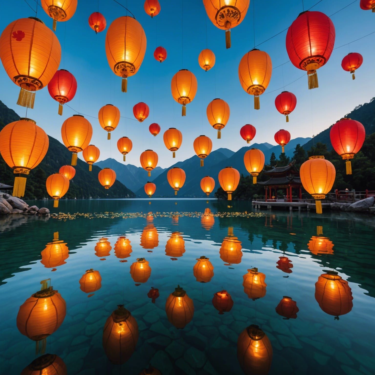 Lanterns - AI Generated Artwork - NightCafe Creator