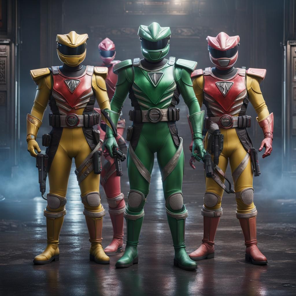 hyperrealistic Ghostbusters as a power rangers, full body - AI ...