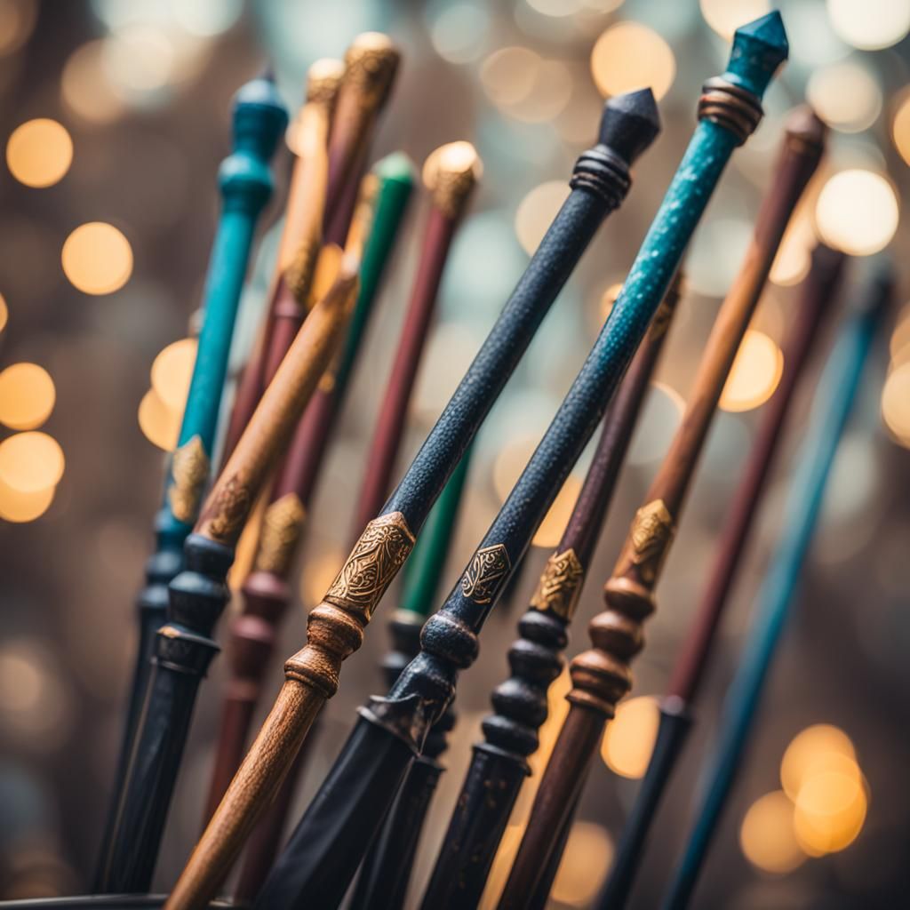 Harry potter wands Professional photography, bokeh, natural lighting, canon lens, shot on dslr ...