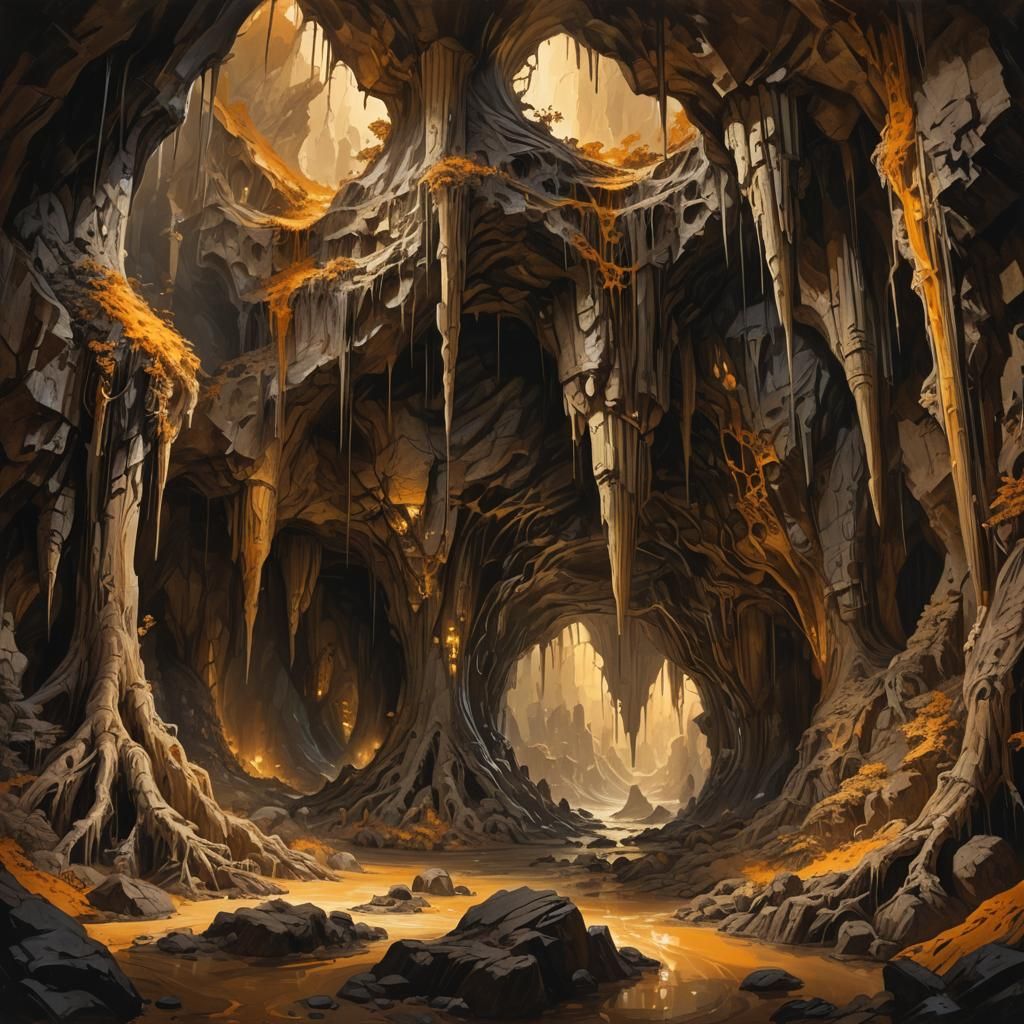Amber Caves - AI Generated Artwork - NightCafe Creator