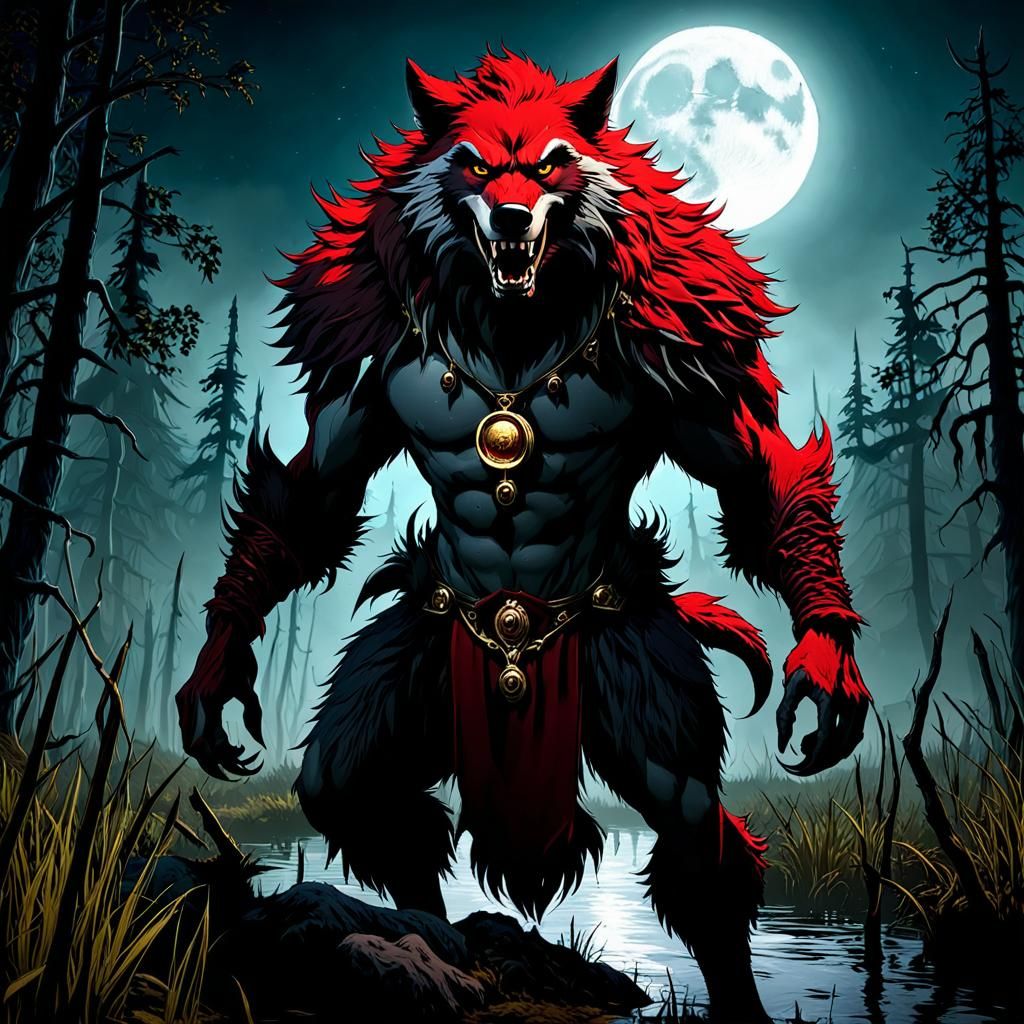 Werewolf in Moonlight III - AI Generated Artwork - NightCafe Creator