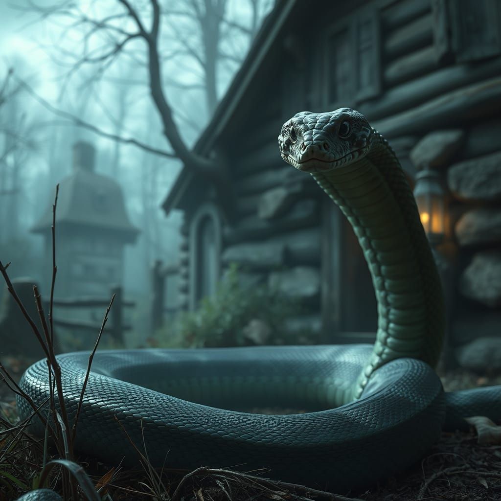 Snake Guardian in Slavic Folklore: A Majestic Digi... - AI Art