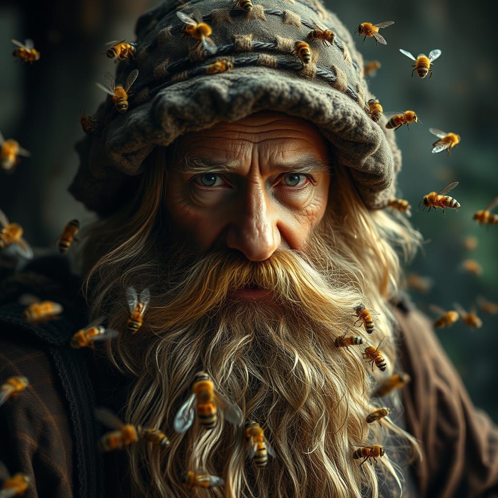 Epic Fantasy Portrait of Honeybeard the Beekeeper ... - AI Art