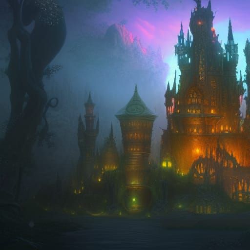 Psychedelic fantasy castle - AI Generated Artwork - NightCafe Creator
