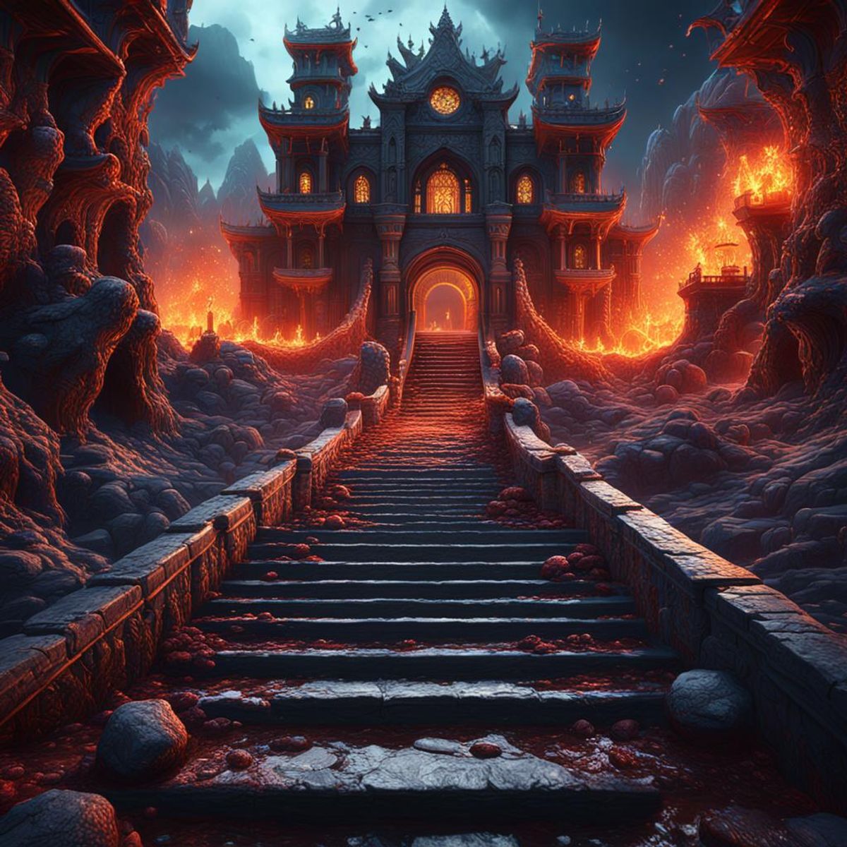 Road to the gates of hell - AI Generated Artwork - NightCafe Creator