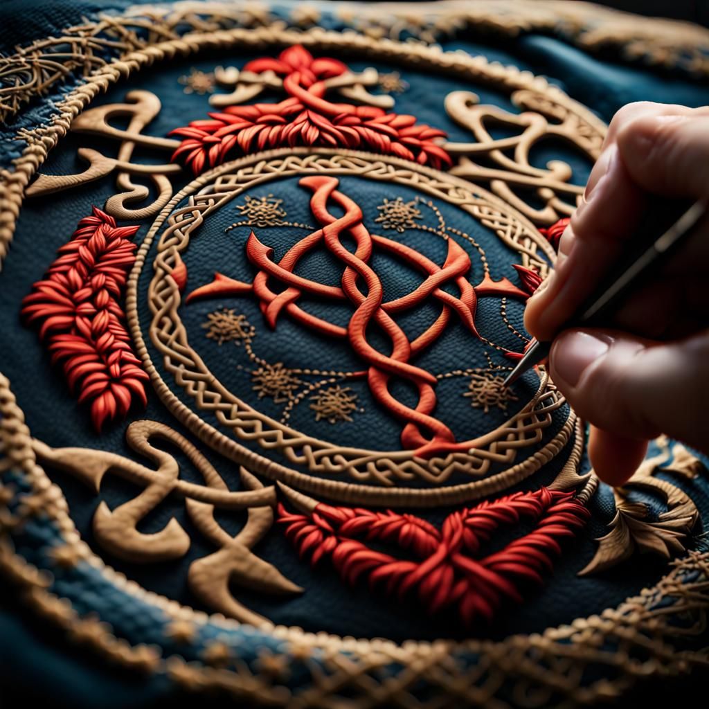 Celtic embroidery - AI Generated Artwork - NightCafe Creator