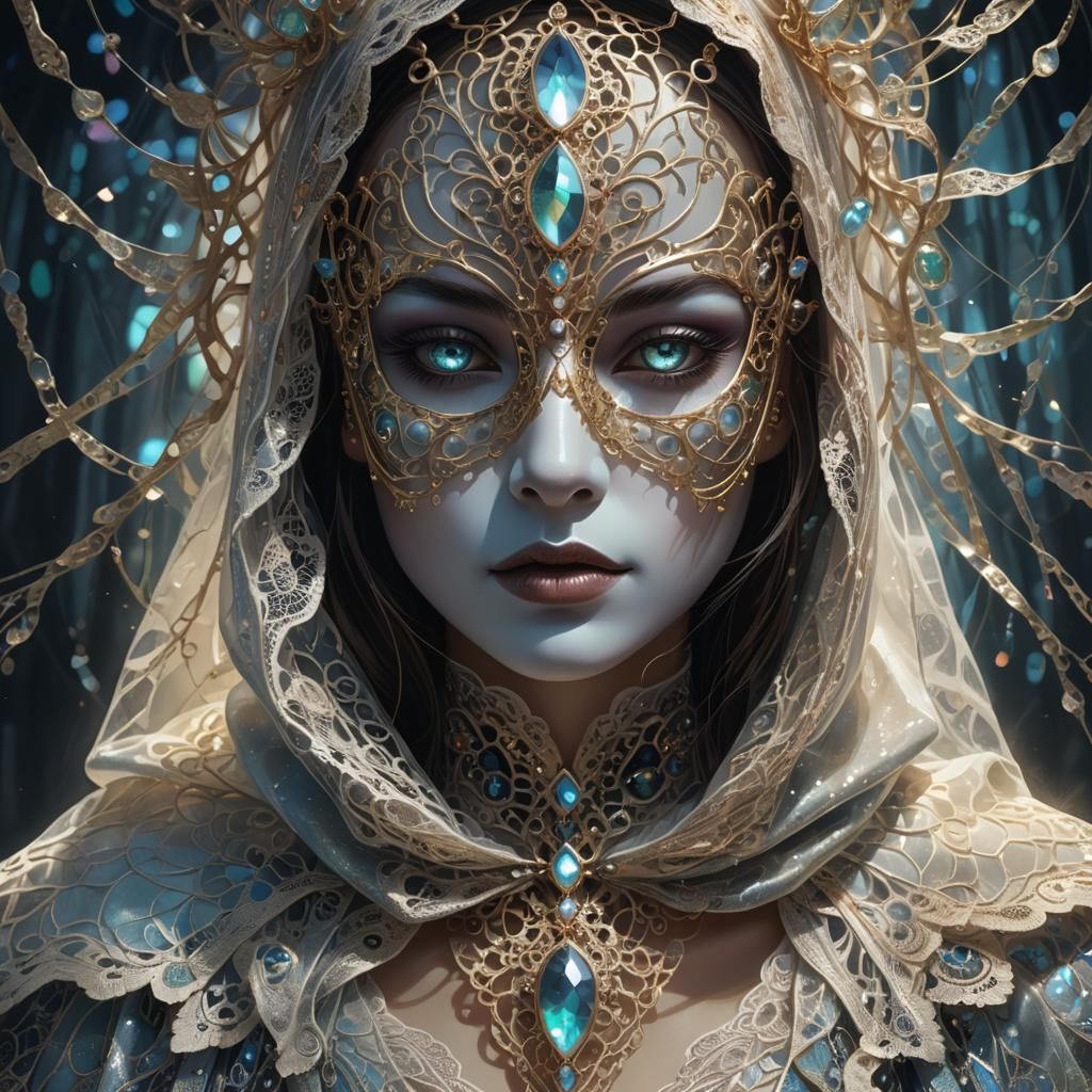 A surreal enigmatic entity with a mask - AI Generated Artwork ...