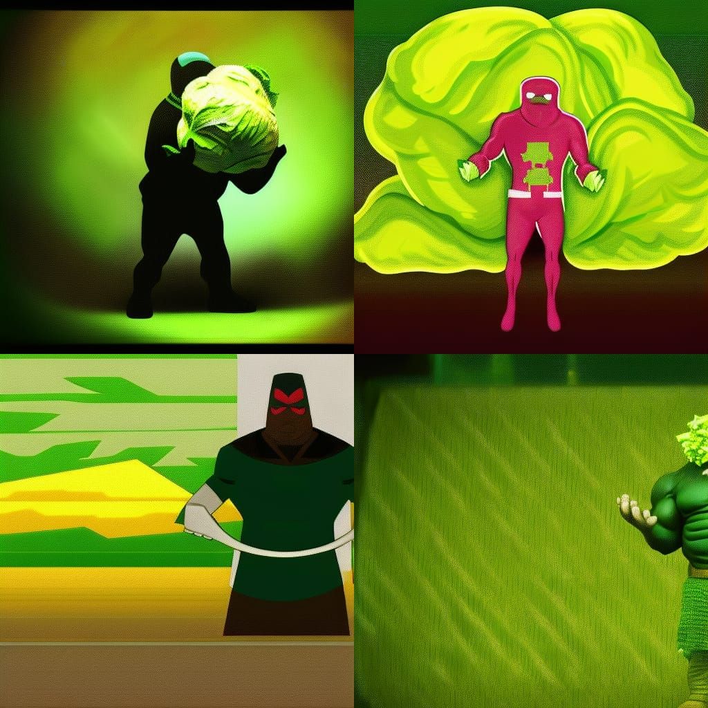 Cabbage Man superhero - AI Generated Artwork - NightCafe Creator