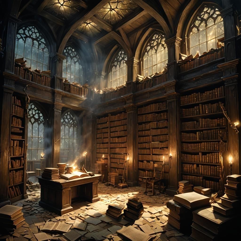 Dusty library - AI Generated Artwork - NightCafe Creator