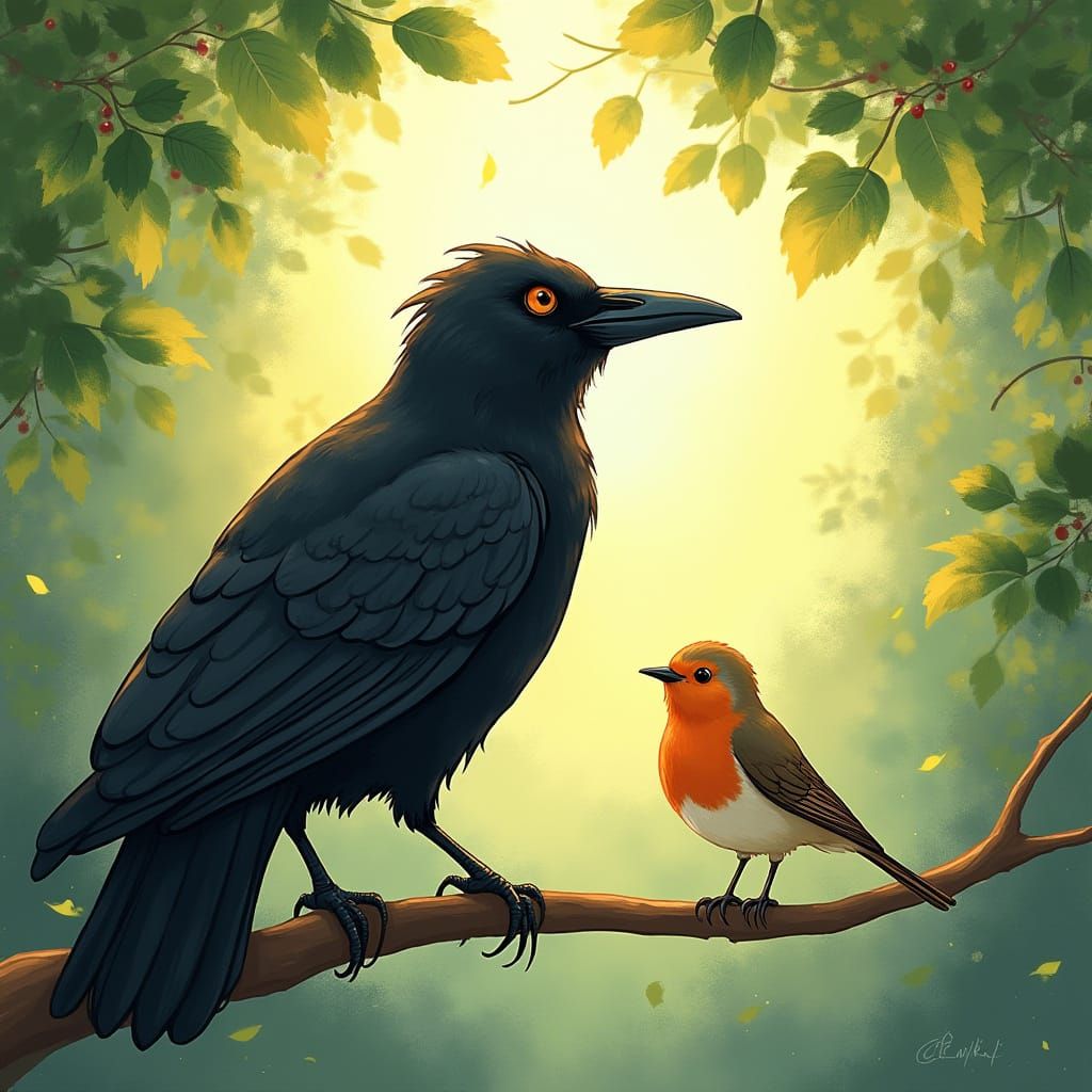 Raven and robin Studio Ghibli - Whimsical Studio Ghibli Rave...