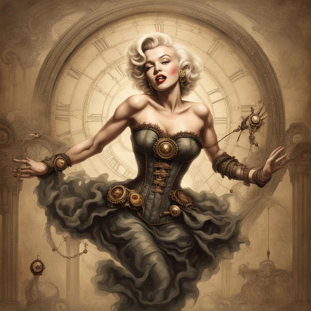 Renaissance Style Marilyn Monroe Floating In The Air Full Body