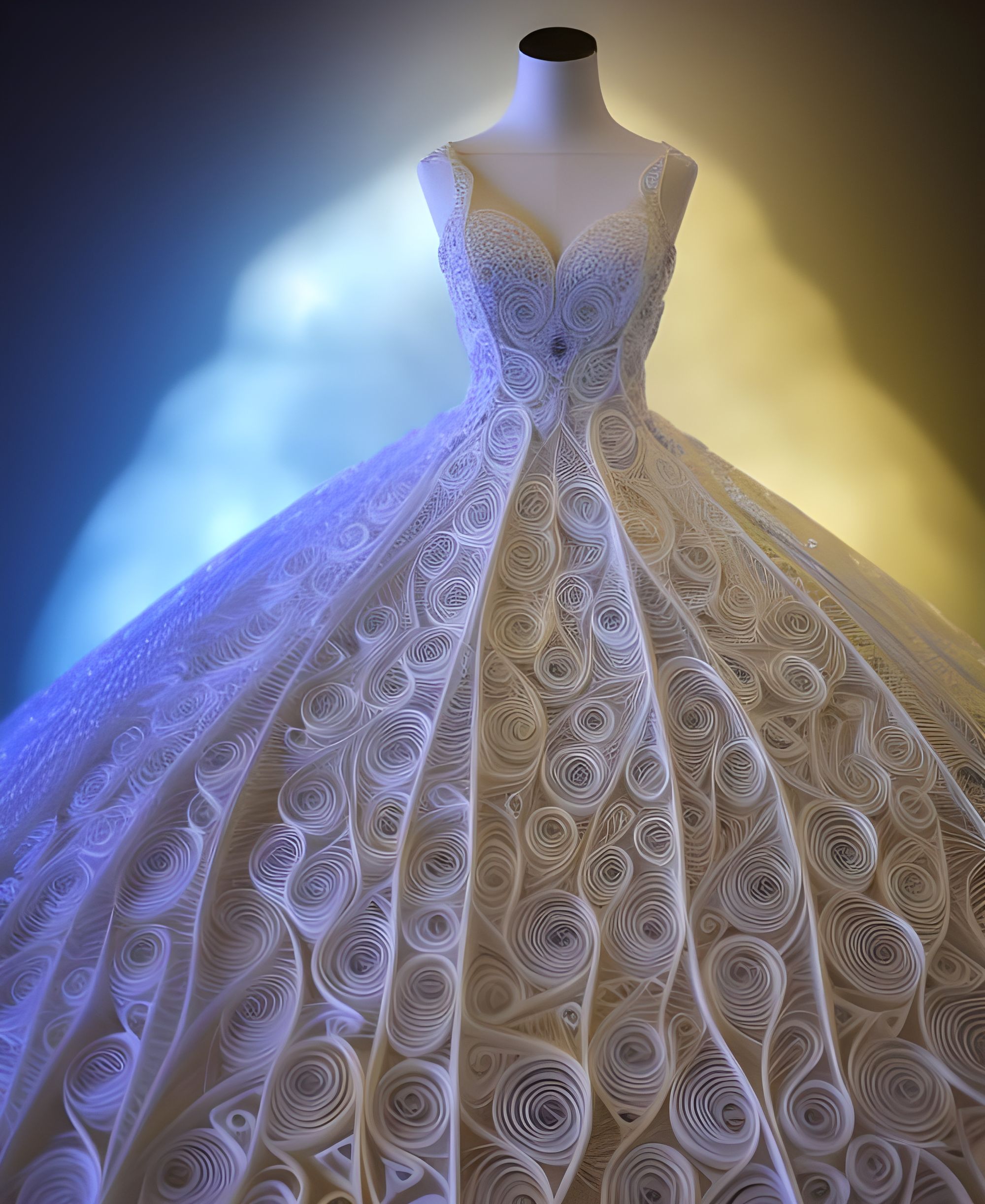 Quilled Paper Wedding Dress : r/nightcafe