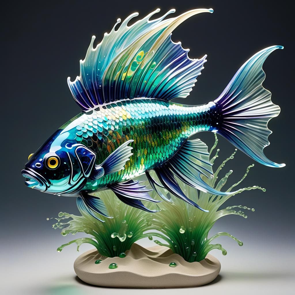Glass fish - AI Generated Artwork - NightCafe Creator