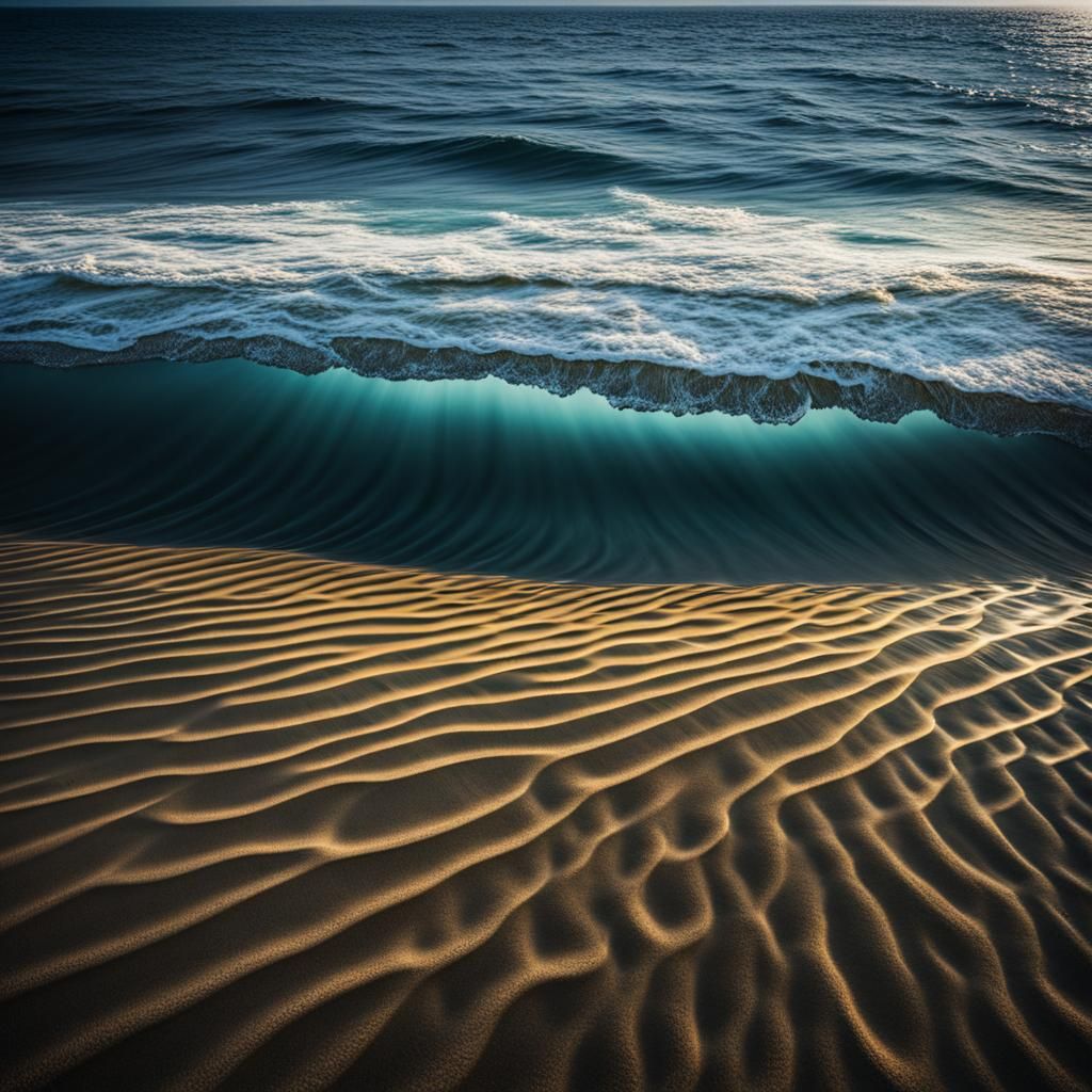 an endless empty calm waveless ocean during a sunny afternoon ...
