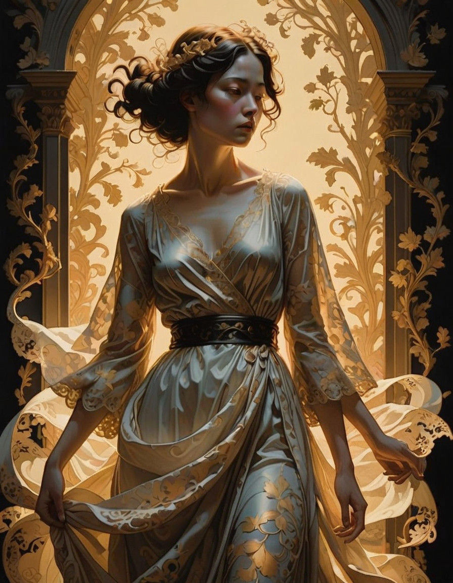 A woman’s shadow hugs her - A Woman's Embrace: Shadow Art