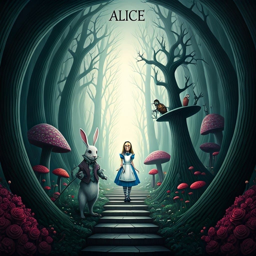 Alice in the Wonderland and White Rabbit