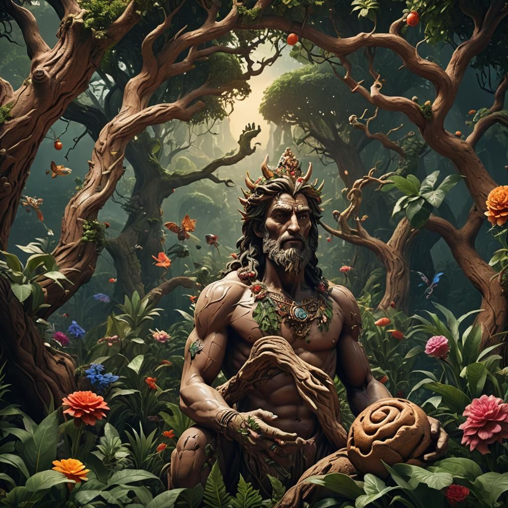 Lord Almighty creating Adam from the clay inside the Garden of Eden ...