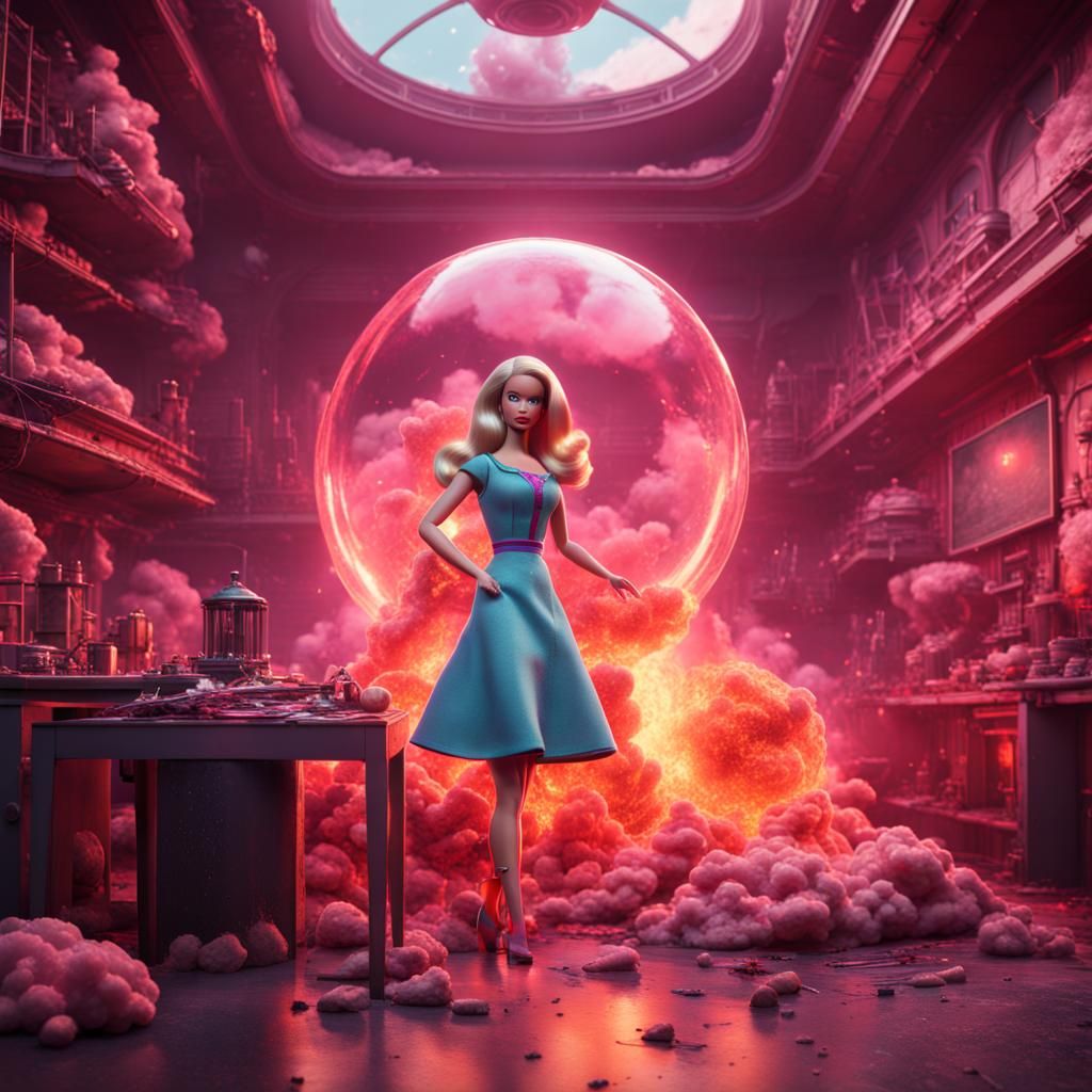 Barbie invented atomic bomb - AI Generated Artwork - NightCafe Creator