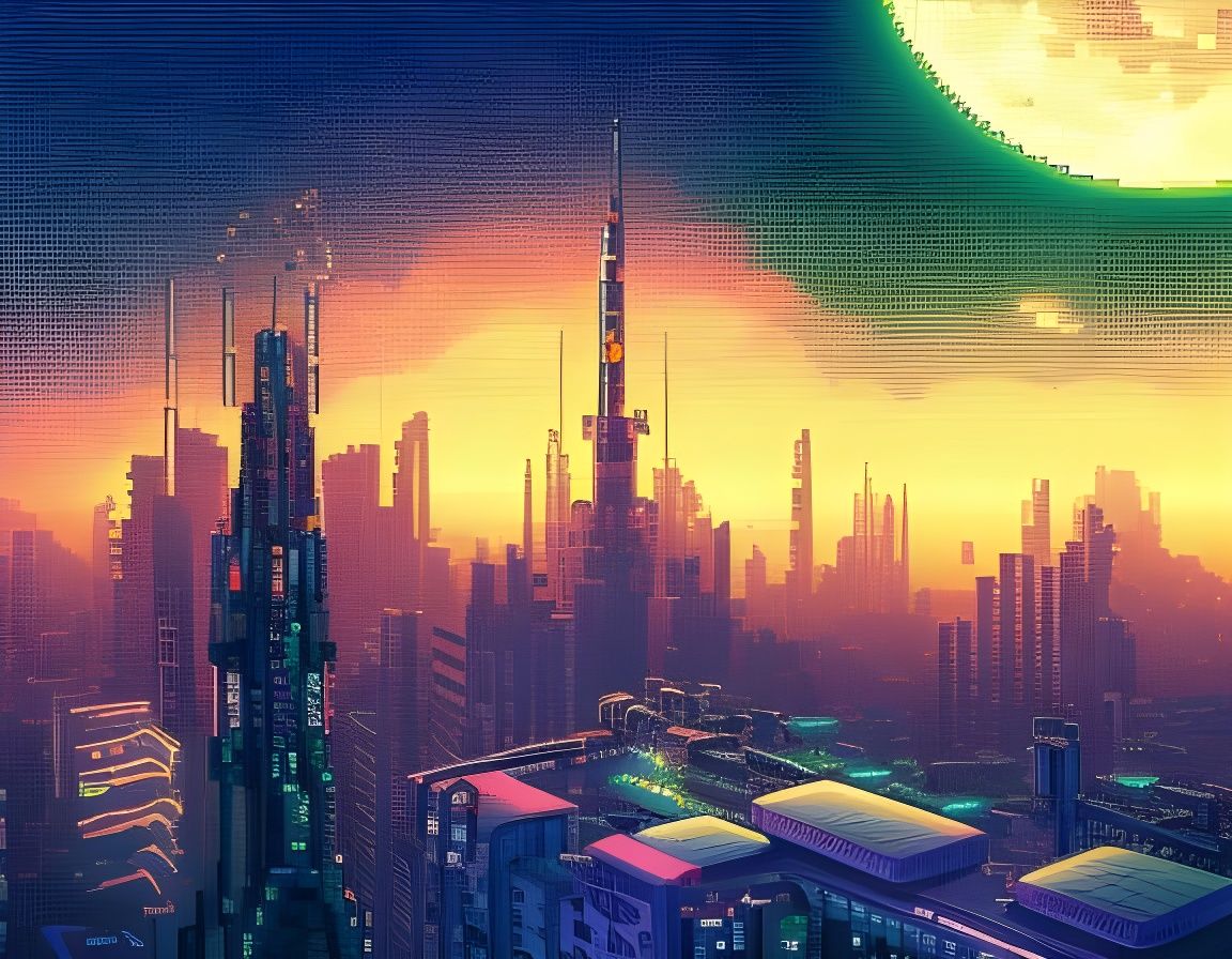 The sun goes down on an 8-bit town - AI Generated Artwork - NightCafe ...