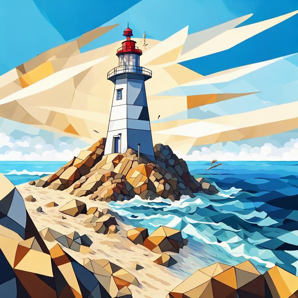 Lighthouse Rock - AI Generated Artwork - NightCafe Creator