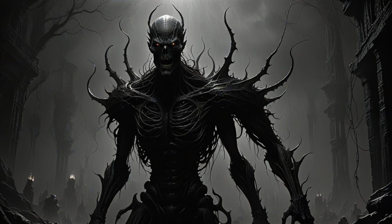 A hauntingly beautiful black and white photograph of an otherworldly ...