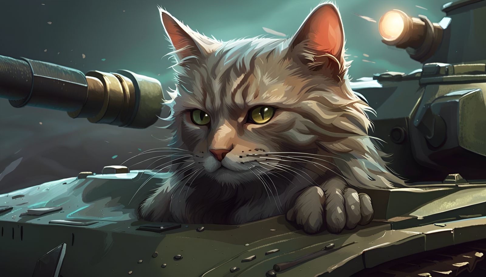Cat Driving Tank - AI Generated Artwork - NightCafe Creator