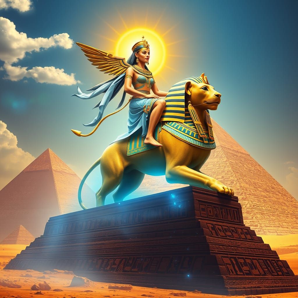 Egyptian Goddess descends from the heaven's