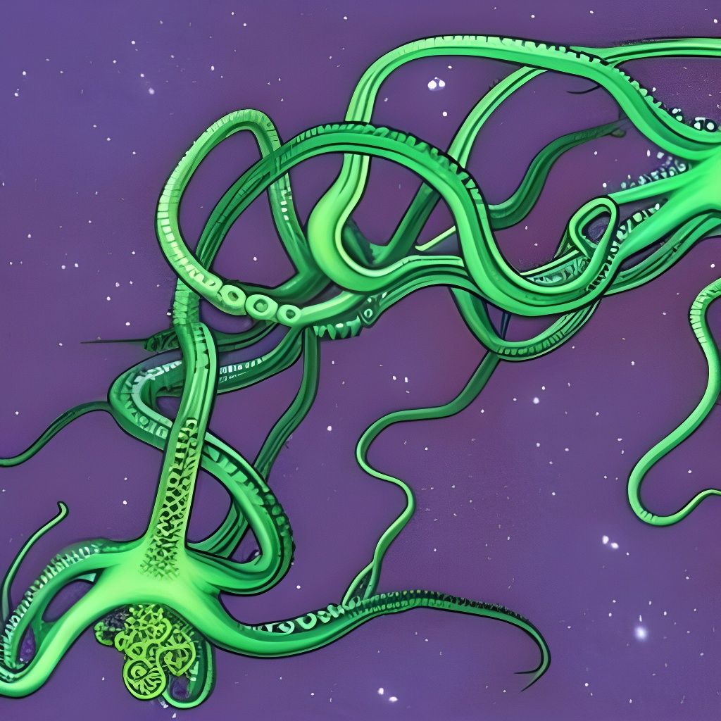 strange extra terrestrial primitive life with flagellum/tentacles - AI Generated Artwork ...