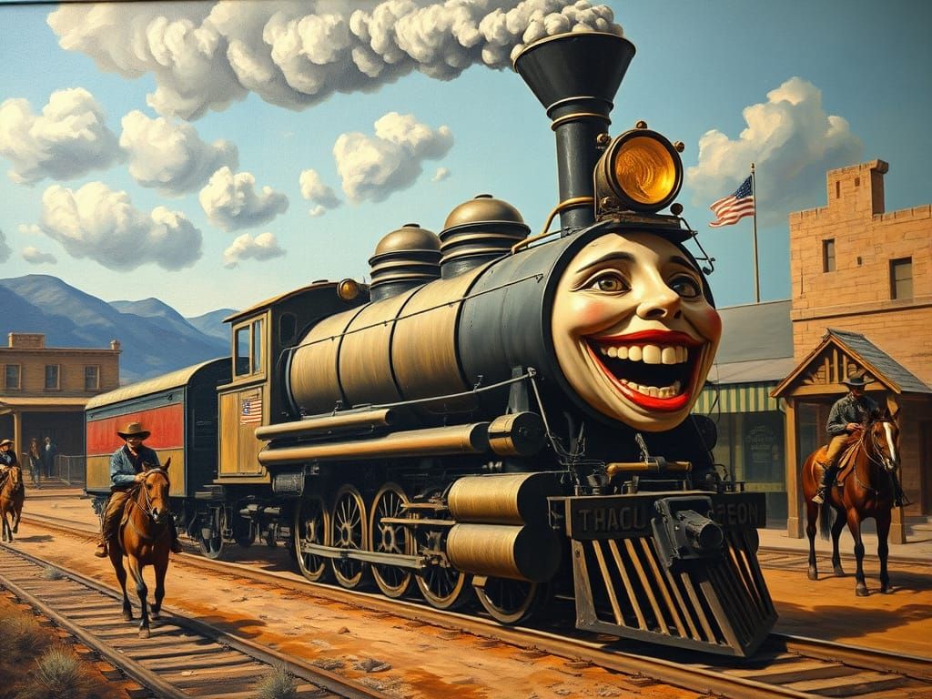 A surreal steam train - Surreal Steam Train in Old Western ...