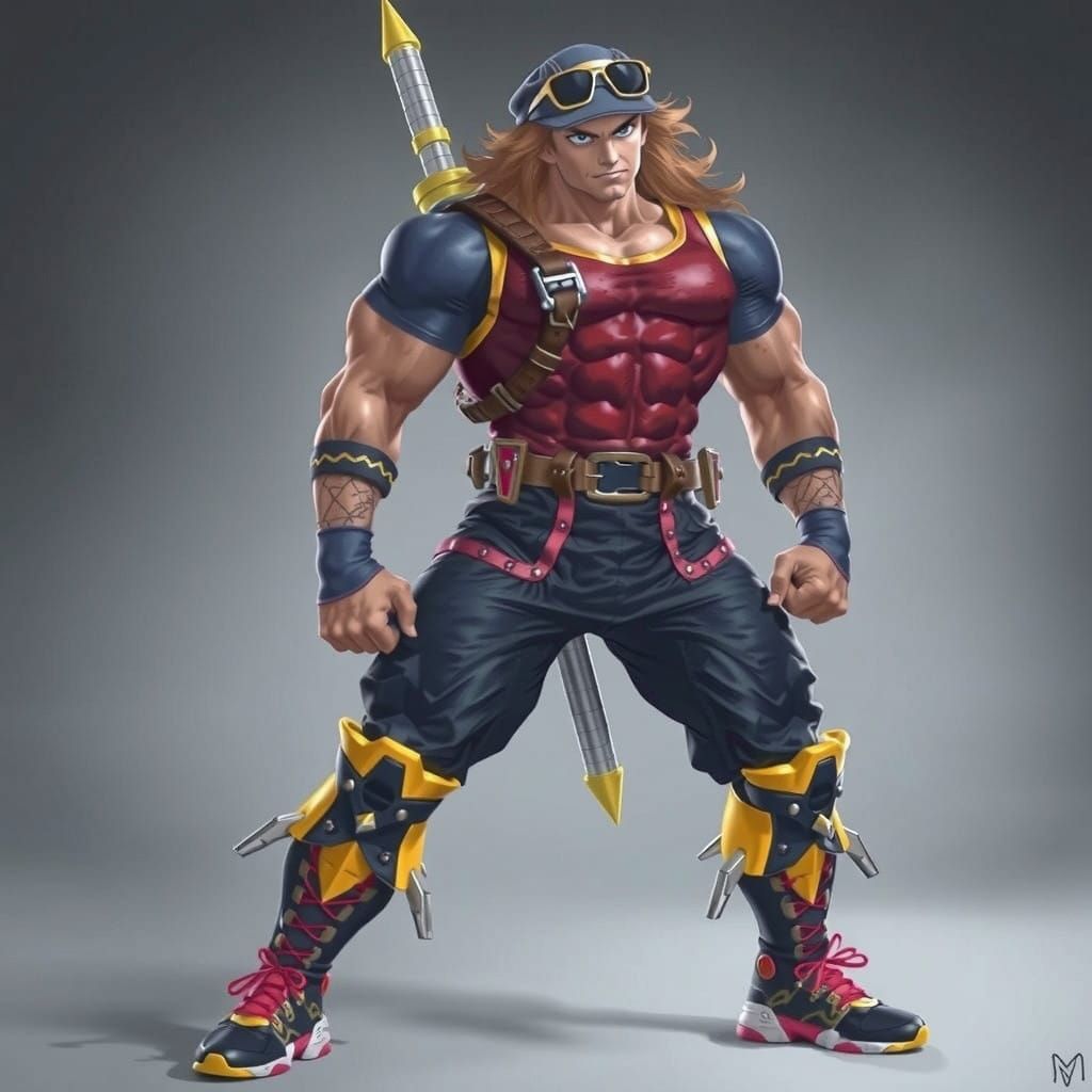 Muscular Super Saiyan God Form - AI Art