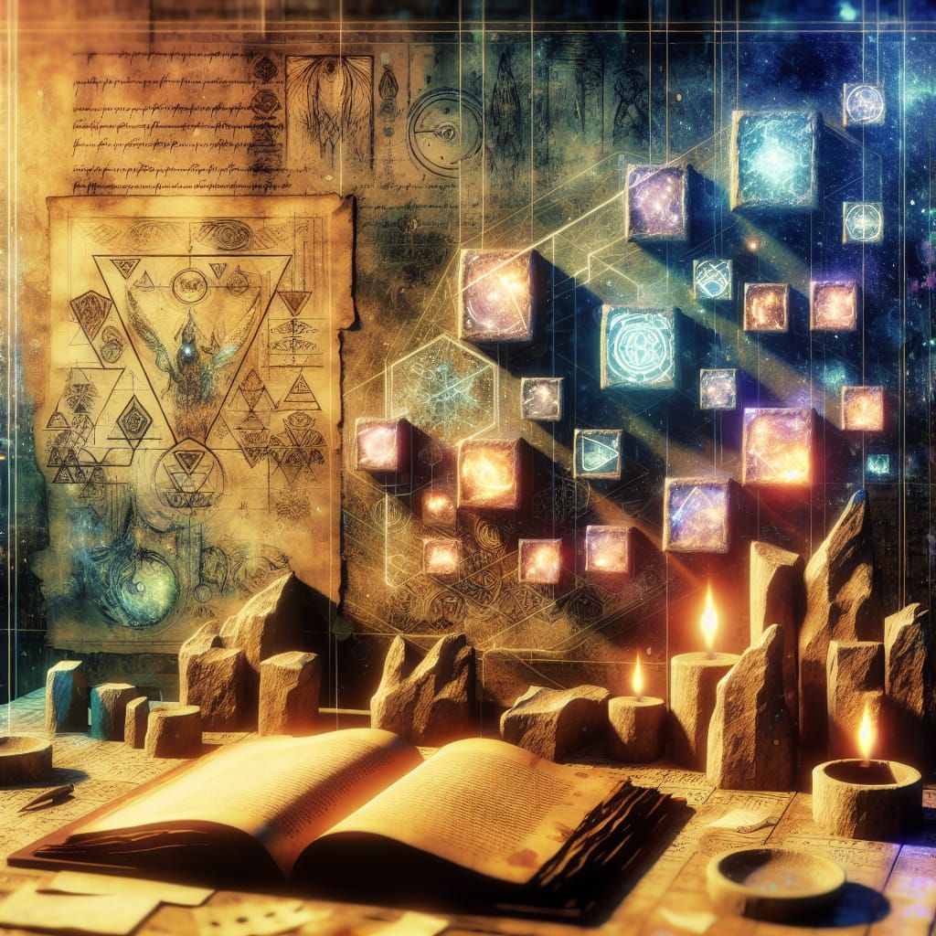 chiseled glowing runes - AI Generated Artwork - NightCafe Creator