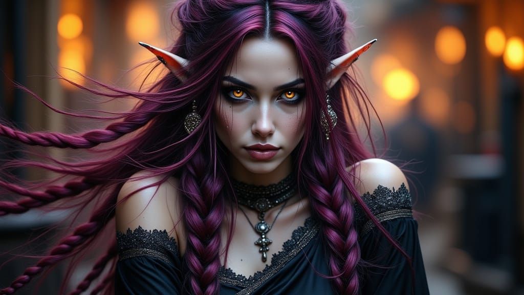 Kaylessa - Elegant Elf Girl in Dark Fantasy Portrait