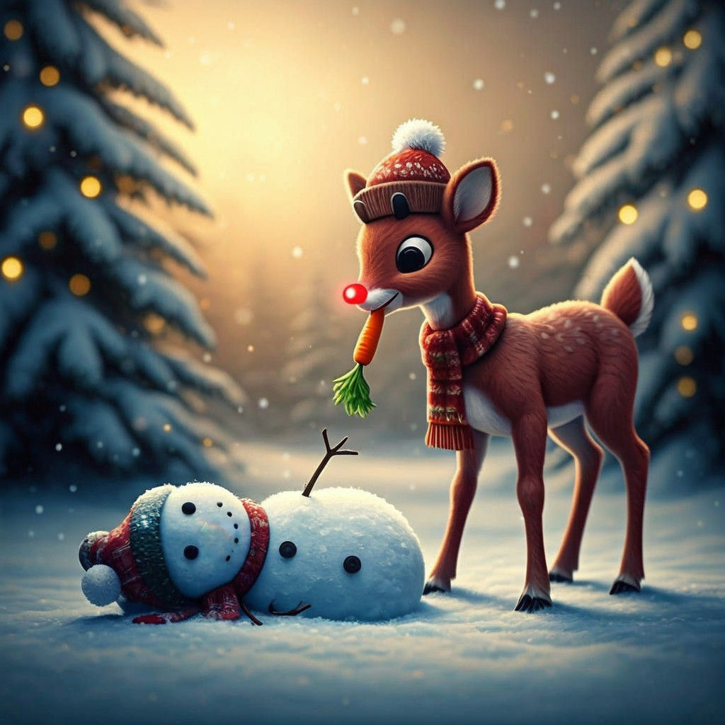 Rudolph the Red-Nosed Reindeer gone bad ⛄️ 🥕