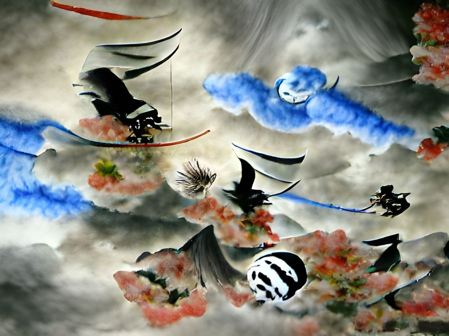 Shinigami in the sky traditional japanese painting - AI Generated ...