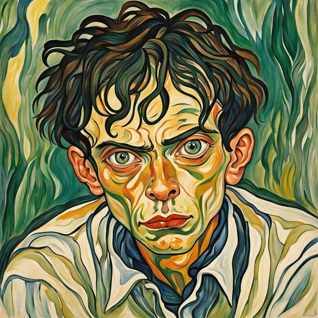 Egon Schiele painting Egon Schiele - Egon Schiele Self-Portr...