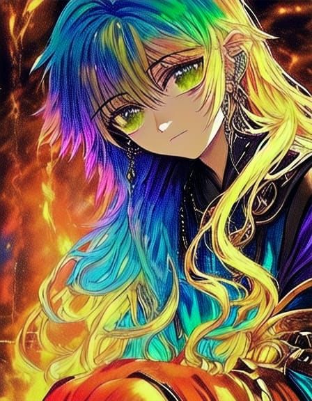 Ah, what a fierce and fey visage this one bears! With eyes ablaze in ...