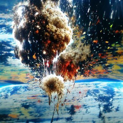 exploding earth - AI Generated Artwork - NightCafe Creator