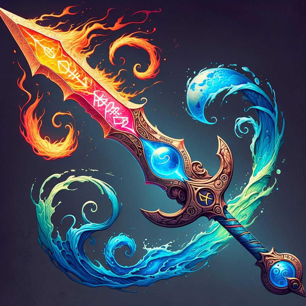 Elemental sword - Ethereal Elemental Sword with Balanced Hi...