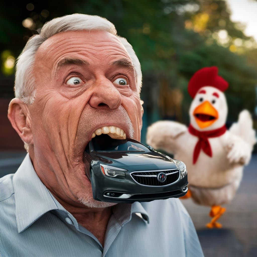 Grandpa Eating The Buick Instead of the Chicken II - AI Generated ...