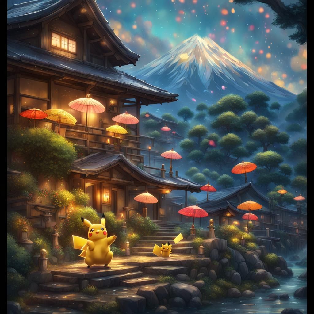 A fantasy: Pikachu in Japanese cottage - AI Generated Artwork ...