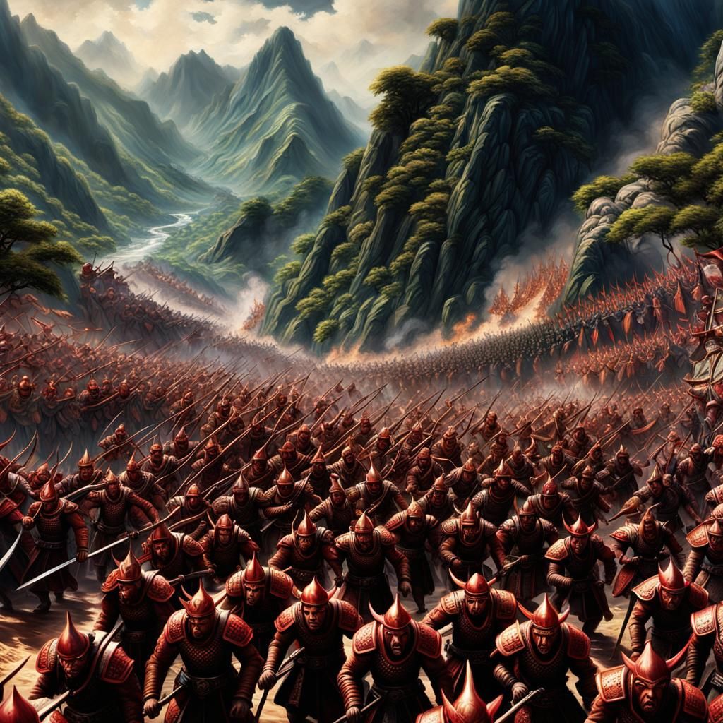 The Oni Army have gathered for their march into Kyoto - AI Generated ...