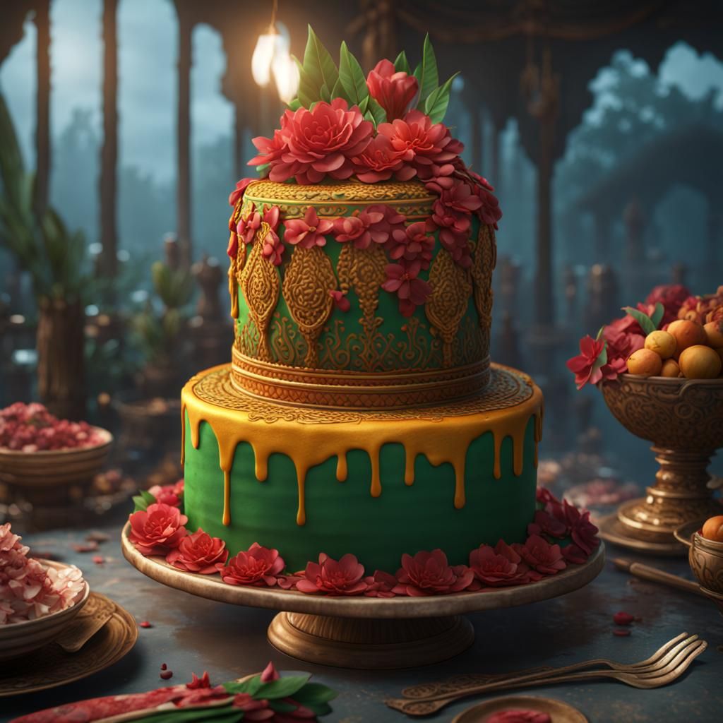 Cake with a Bangladesh theme - AI Generated Artwork - NightCafe Creator