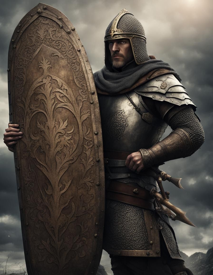 Knight with Tower Shield - AI Generated Artwork - NightCafe Creator