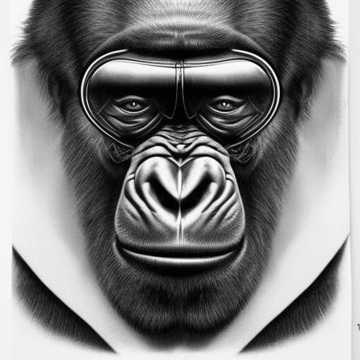 Gorilla Sketch - AI Generated Artwork - NightCafe Creator