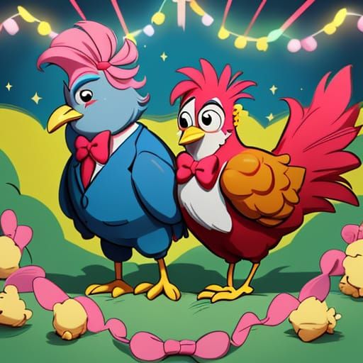 Syan and Ross watch a movie (cartoon themed), Syan y Ross mirar una ...