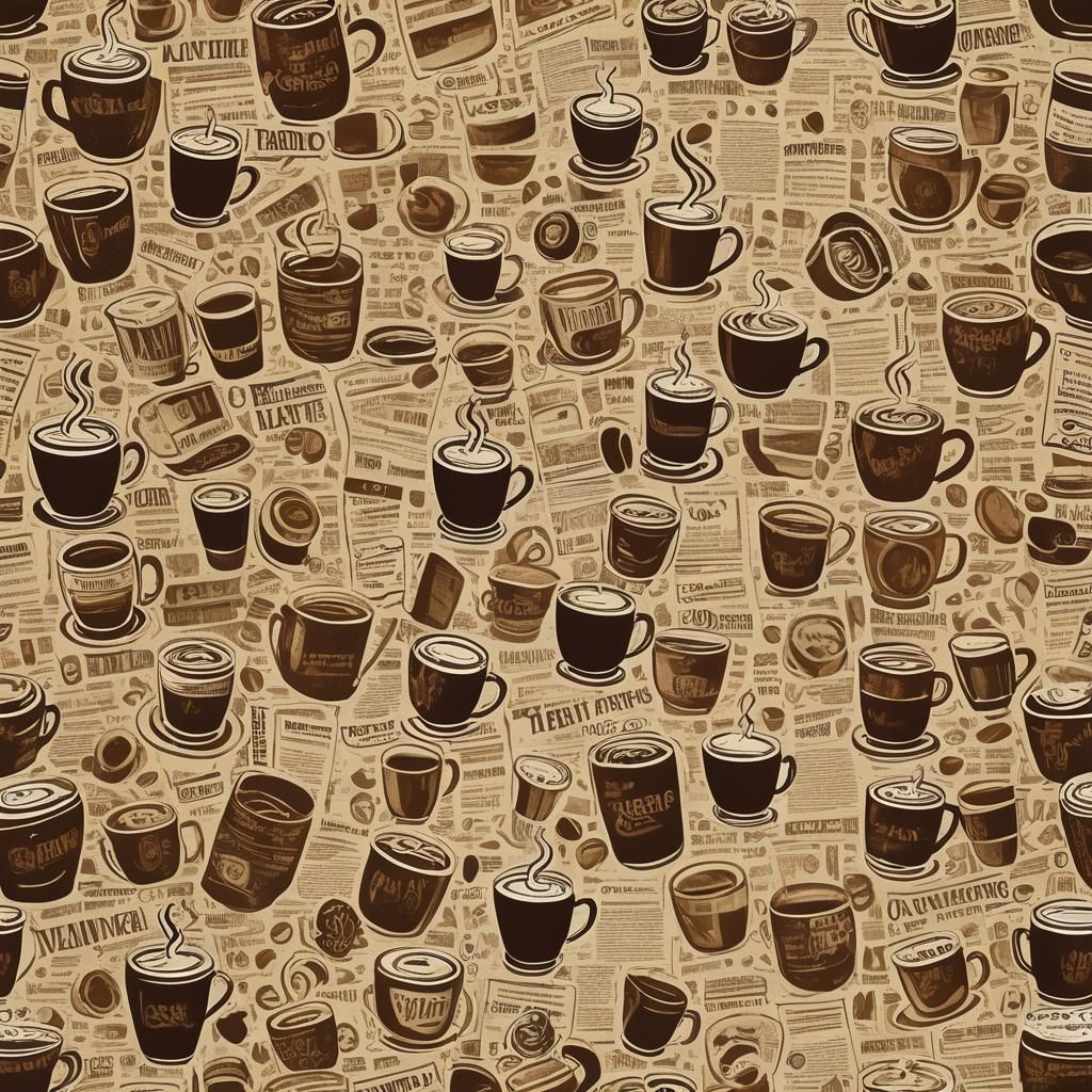 Coffee cups pattern - AI Generated Artwork - NightCafe Creator