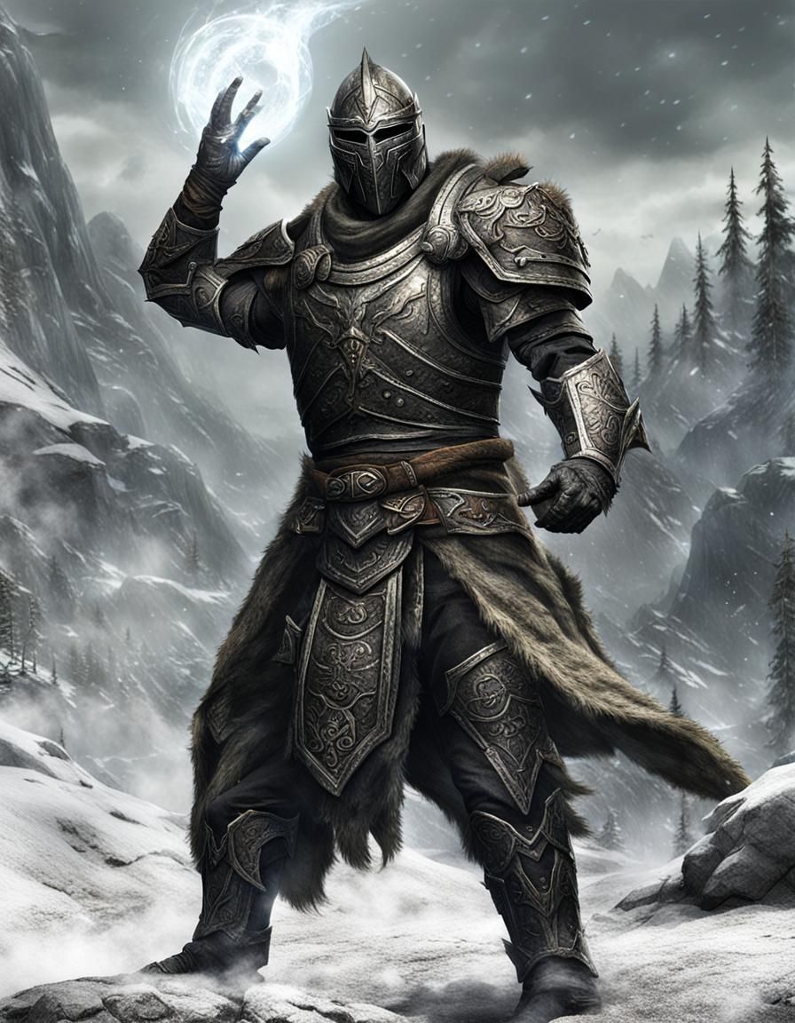 Skyrim a warrior throwing a spell - AI Generated Artwork - NightCafe ...