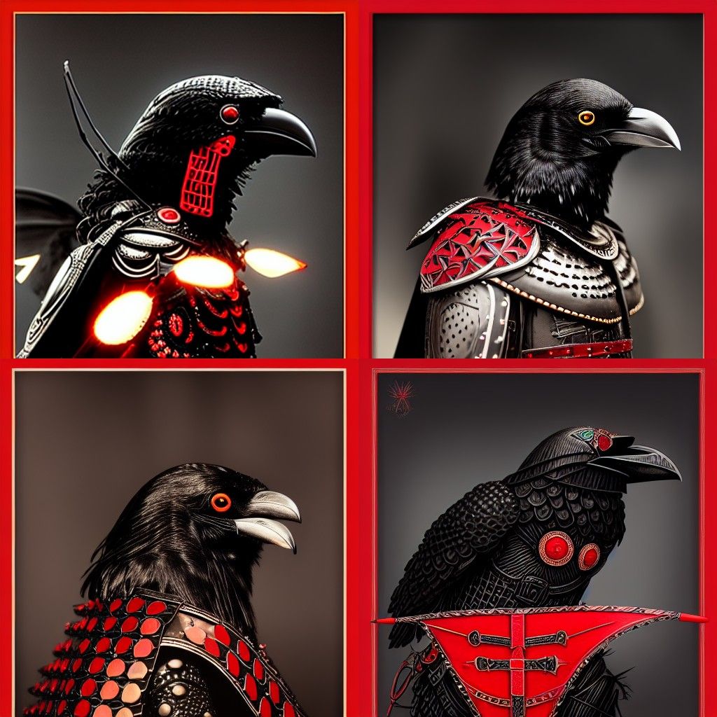 Detailed portrait of an ancient crow knight dressed in Intricately ...